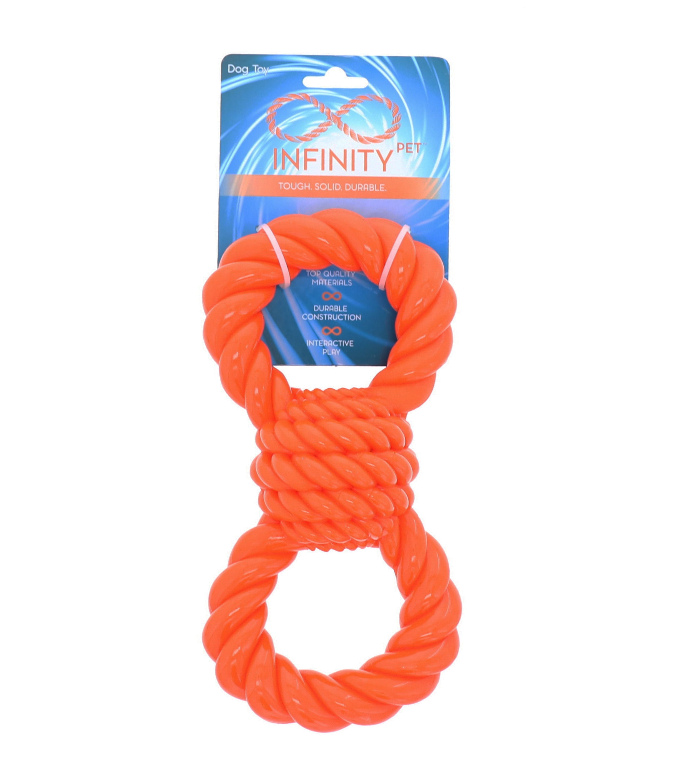 Infinity Pet Durable TPR Chew and Tug Rope Toy, Figure 8, Orange ...