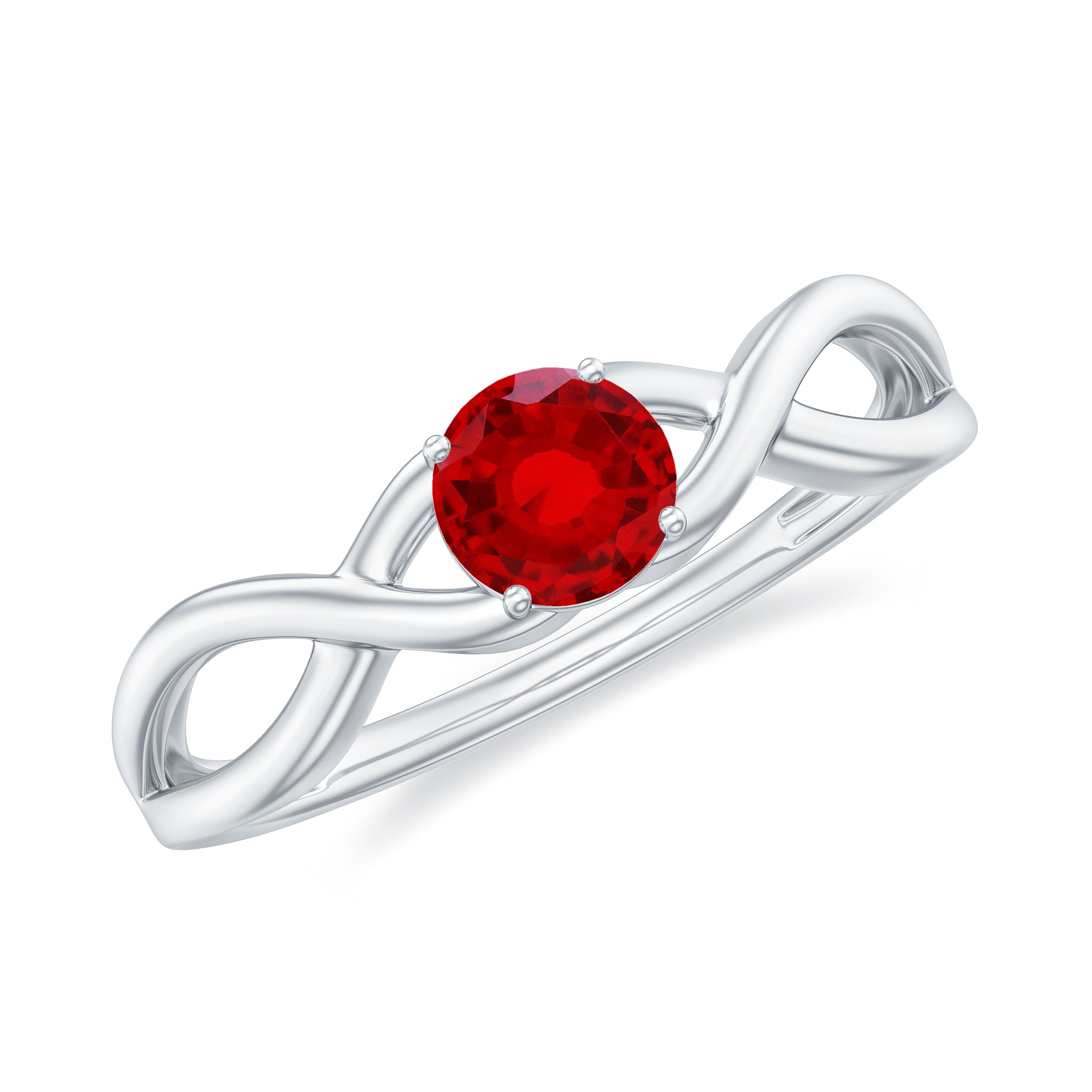 Rosec Jewels Infinity Promise Ring with Lab Created Ruby for Women ...