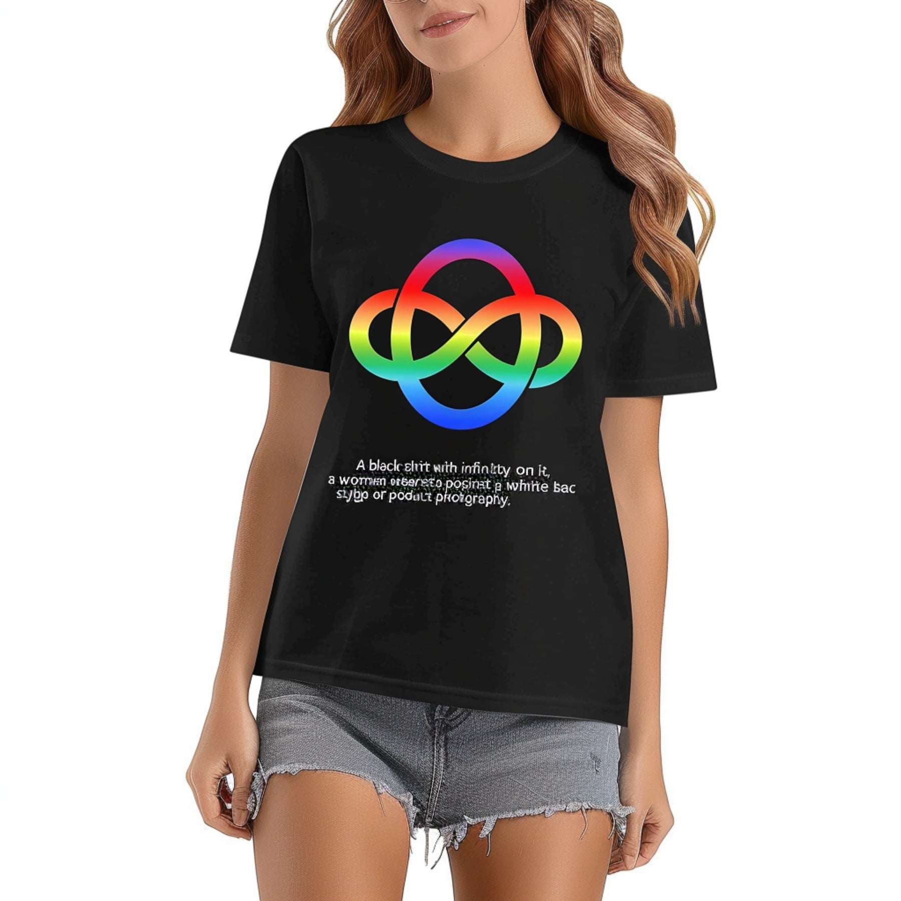 Infinity Rainbow Pop Art Black TShirt: Vibrant Style for Every Occasion ...