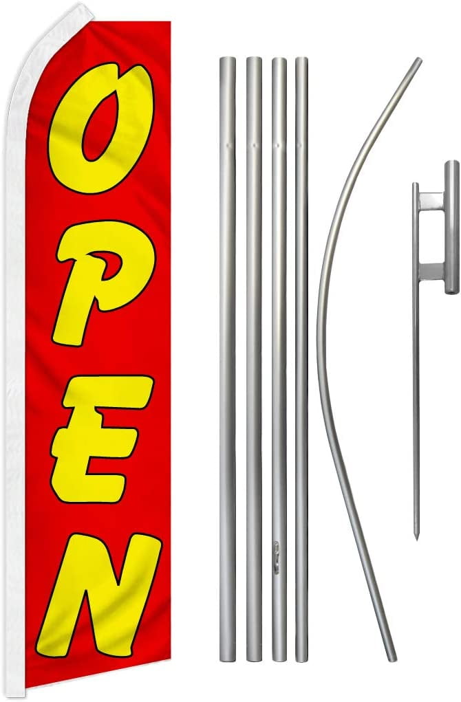 Infinity Republic - Open Red and Yellow Banner Swooper Flag & Pole Kit ...