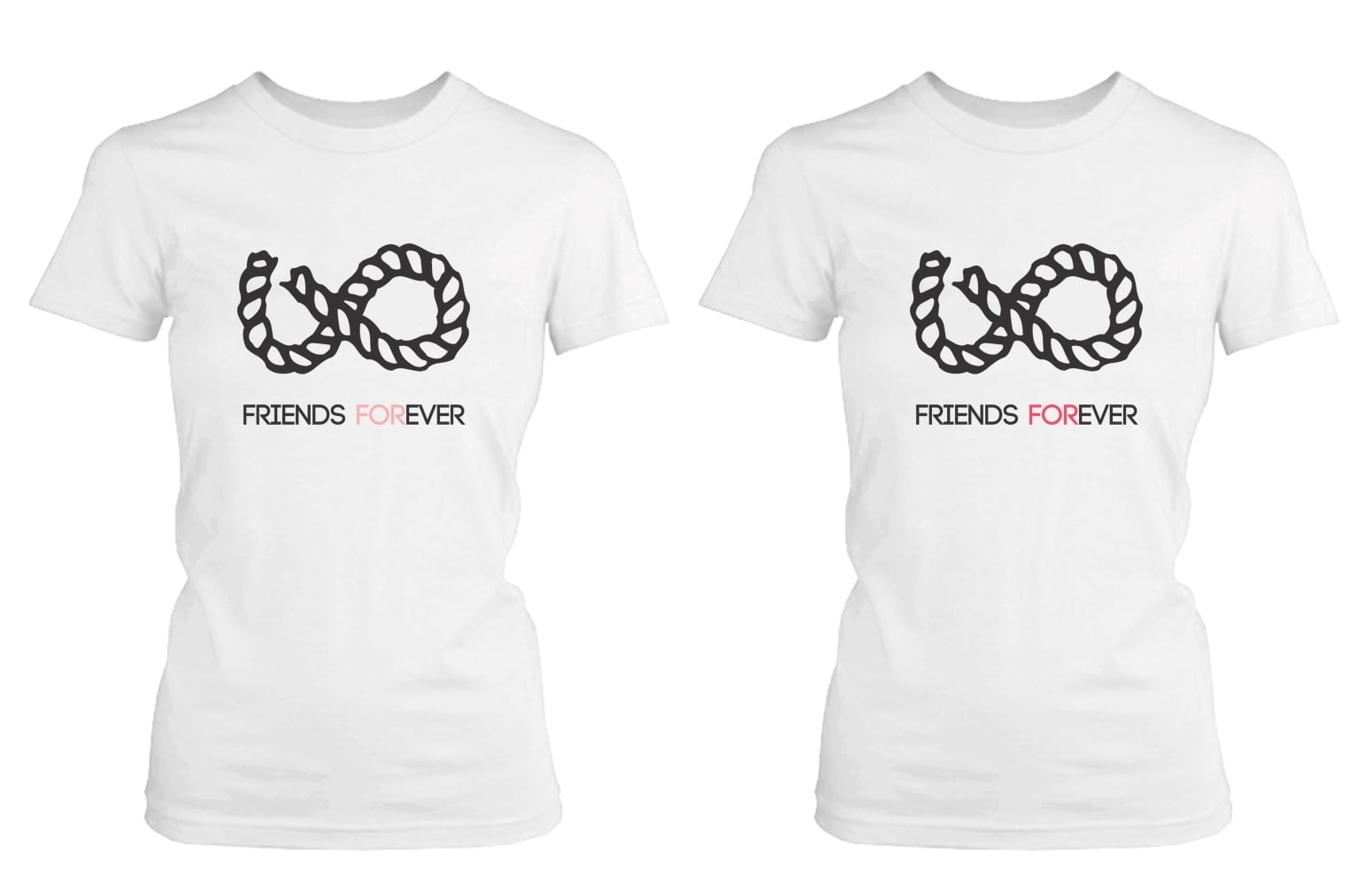 Infinity Sign Best Friend Shirts - White Cotton Matching BFF T-shirts ...