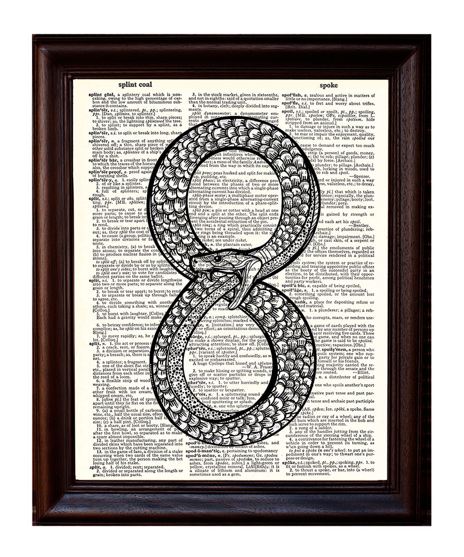 Infinity Snake - Dictionary Art Print Printed On Authentic Vintage ...
