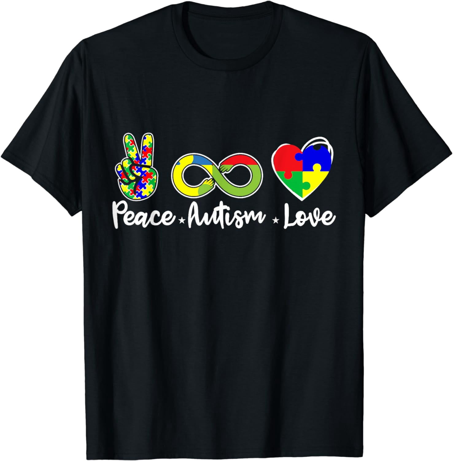 Infinity Symbol Autism Awareness Peace Autism Love T-Shirt - Walmart.com