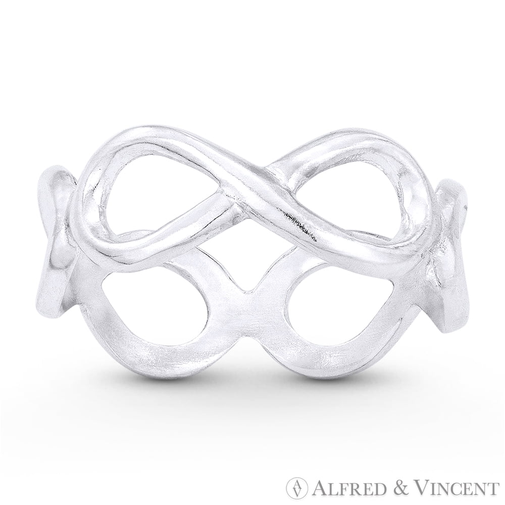 Infinity Symbol / Figure 8 Charm Eternity Band in .925 Sterling Silver ...