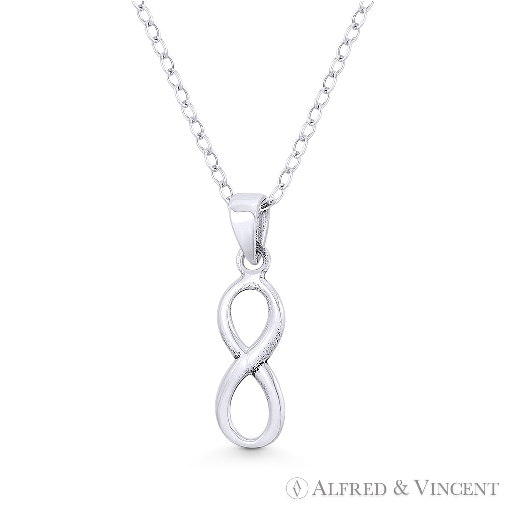 Infinity Symbol / Figure 8 Charm Pendant in Oxidized .925 Sterling ...