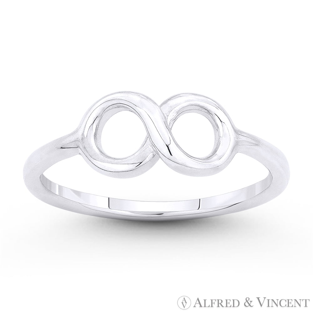 Infinity Symbol / Figure 8 Charm Stackable Ring in .925 Sterling Silver ...