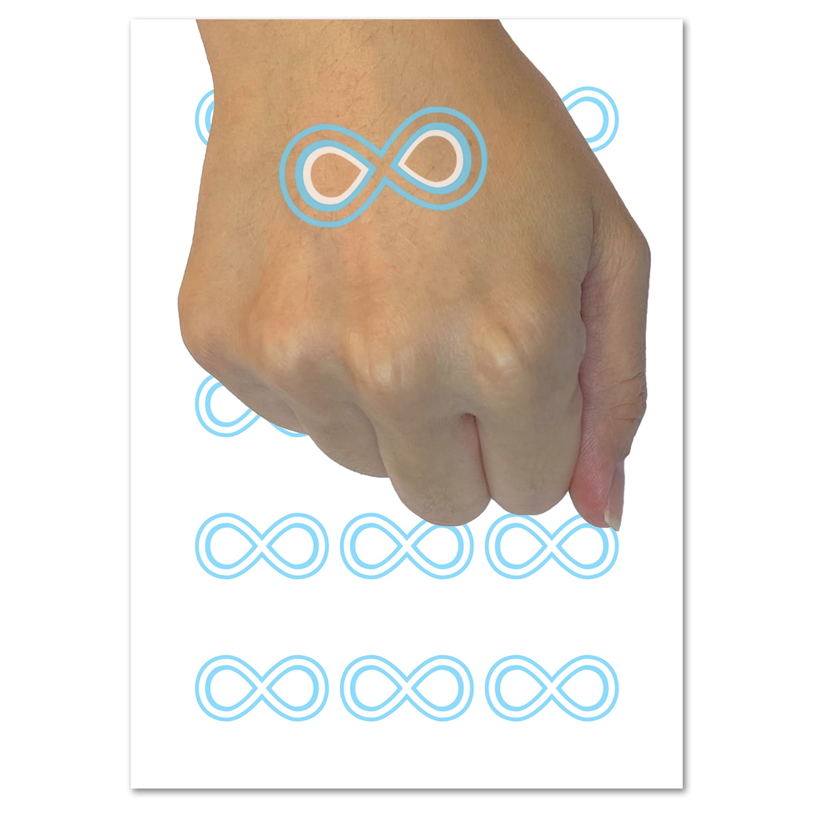 Infinity Symbol Outline Water Resistant Temporary Tattoo Set Fake Body ...