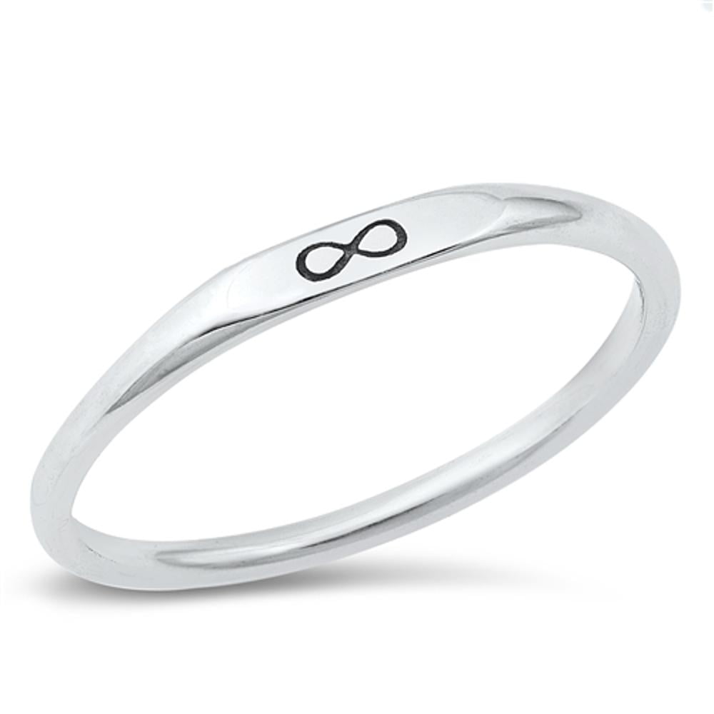 Infinity Symbol Thin Stacking Ring .925 Sterling Silver Band Jewelry ...
