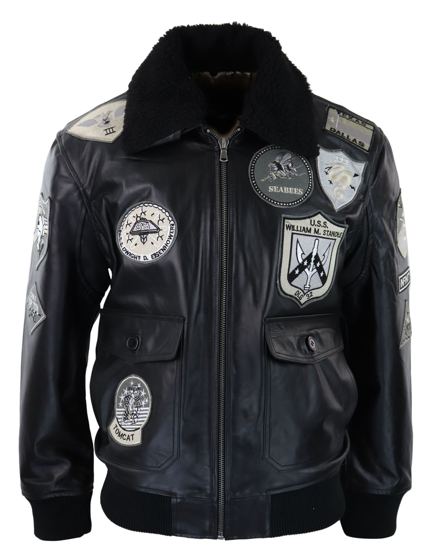 Infinity Top Gun Men Black Grey Maverick Jacket Pilot Bomber - Walmart.com