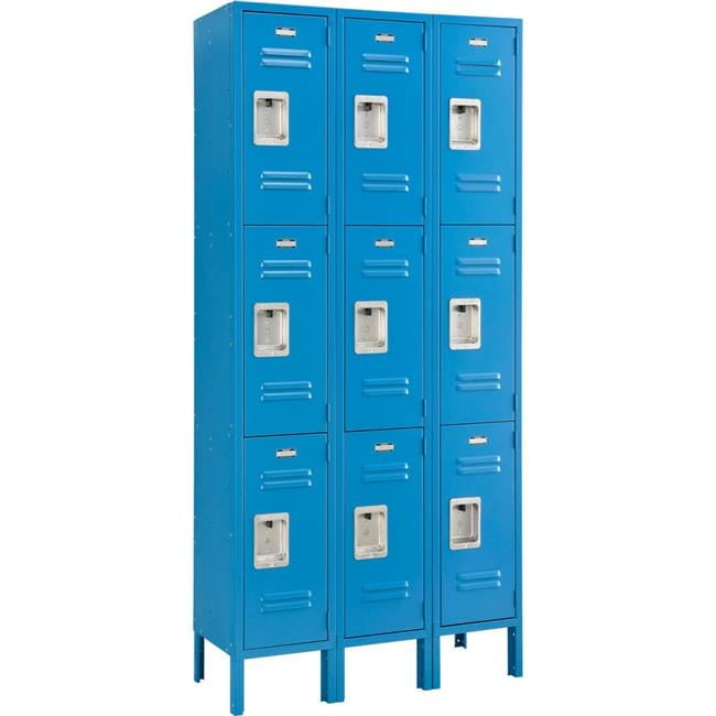 Infinity Triple Tier 9 Door Assembled Locker, Blue - 12 x 15 x 24 in ...