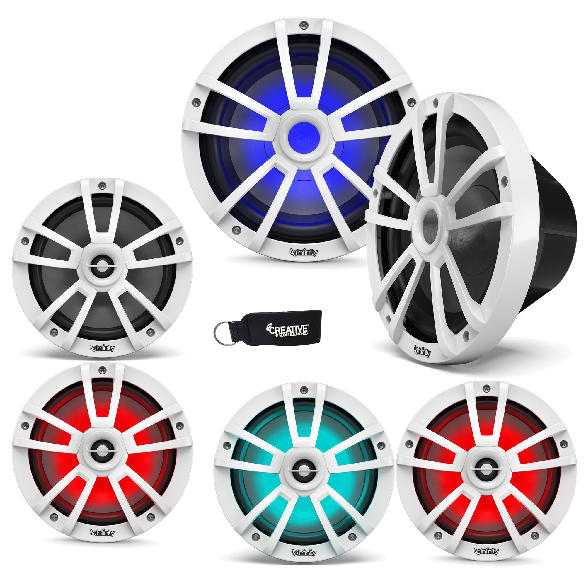 Infinity - Two Pairs Of 822MLW Marine 8 Inch LED Speakers & Two 1022MLW ...
