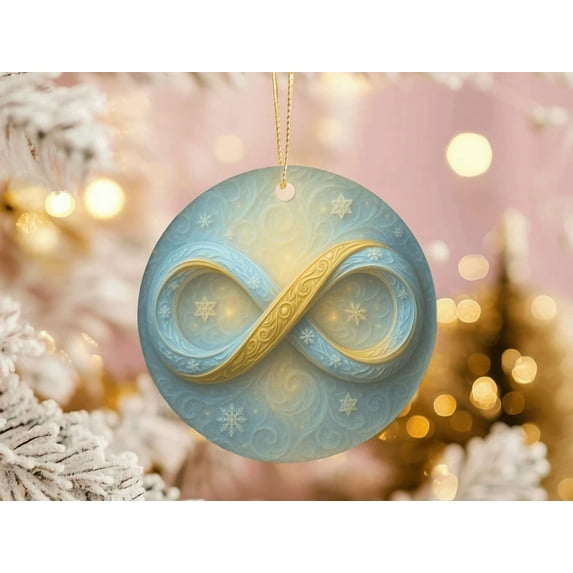 Infinity Winter Ornament | Eternal Snowflake Sacred Geometry Decor 1PC ...