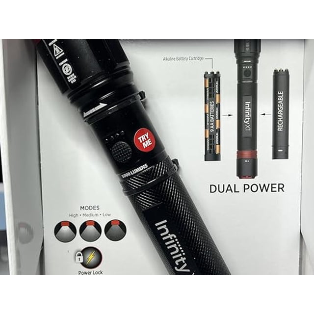 Infinity X1 Dual Power Rechargeable Flashlight 5000 Lumens - Walmart ...