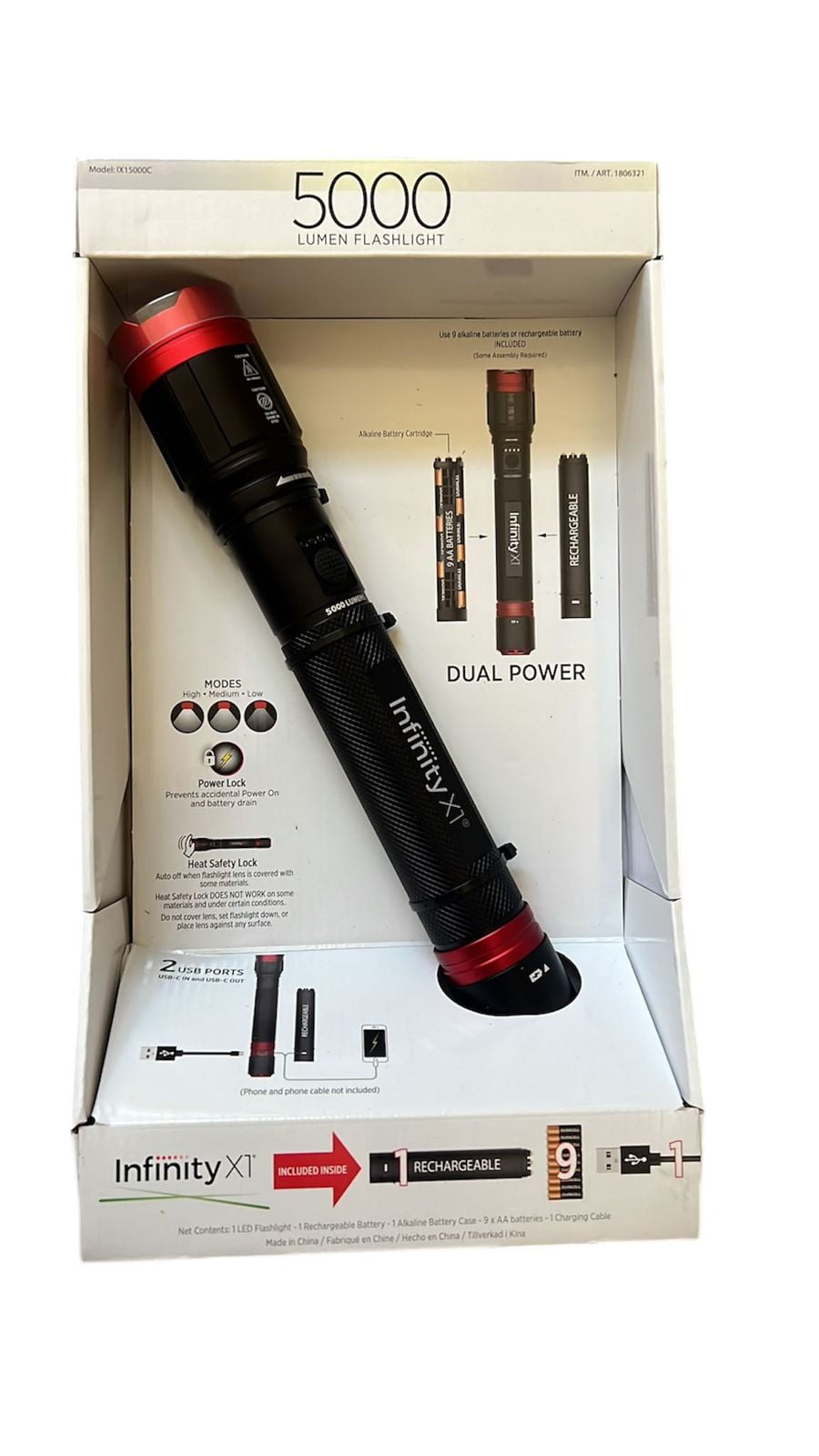 Infinity X1 Dual Power Rechargeable Flashlight 5000 Lumens - Walmart.com