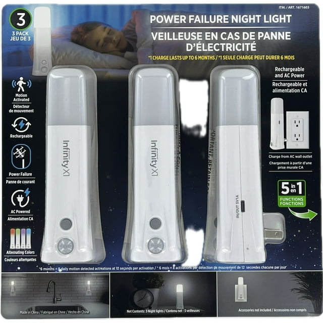 Infinity X1 Power Failure Night Light, Pack of 3 - Walmart.com