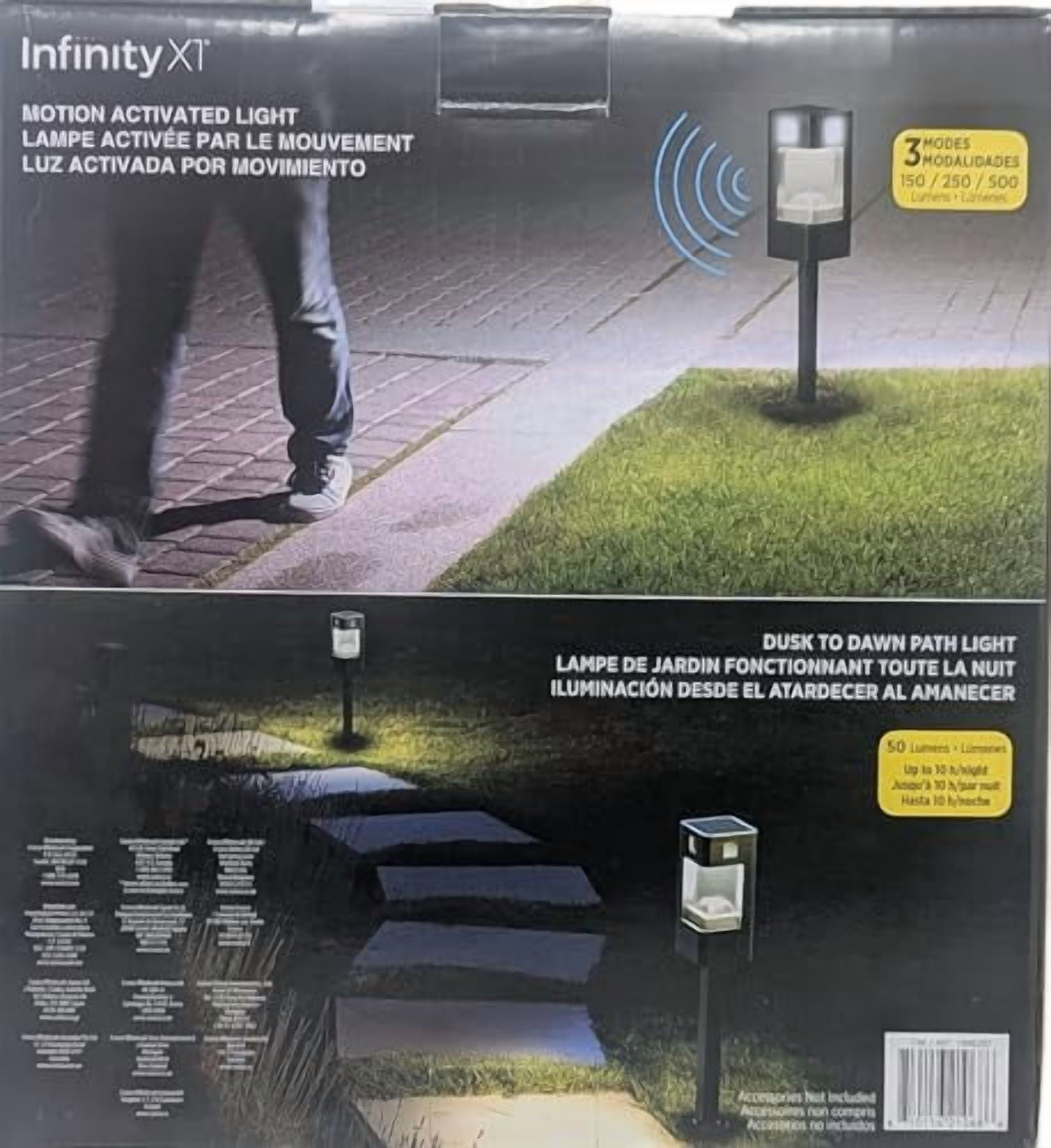 Infinity X1 Solar & Motion Security Lights (2-Pack) – 500 Lumens Motion ...
