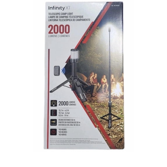Infinity X1 Telescopic Camp Light 2000 Lumens Rechargeable LED Camping ...