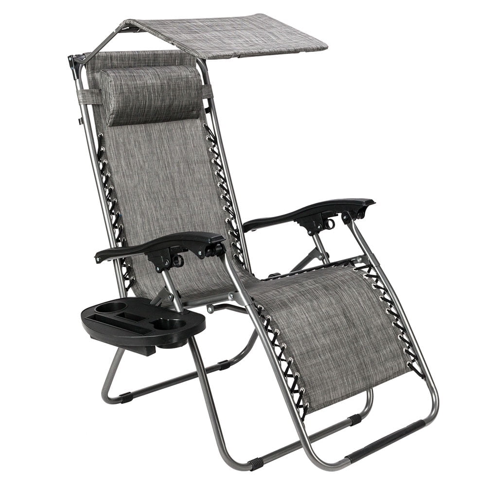 Infinity Zero Gravity Chair with Awning Sling Outdoor Lawn Lounge ...