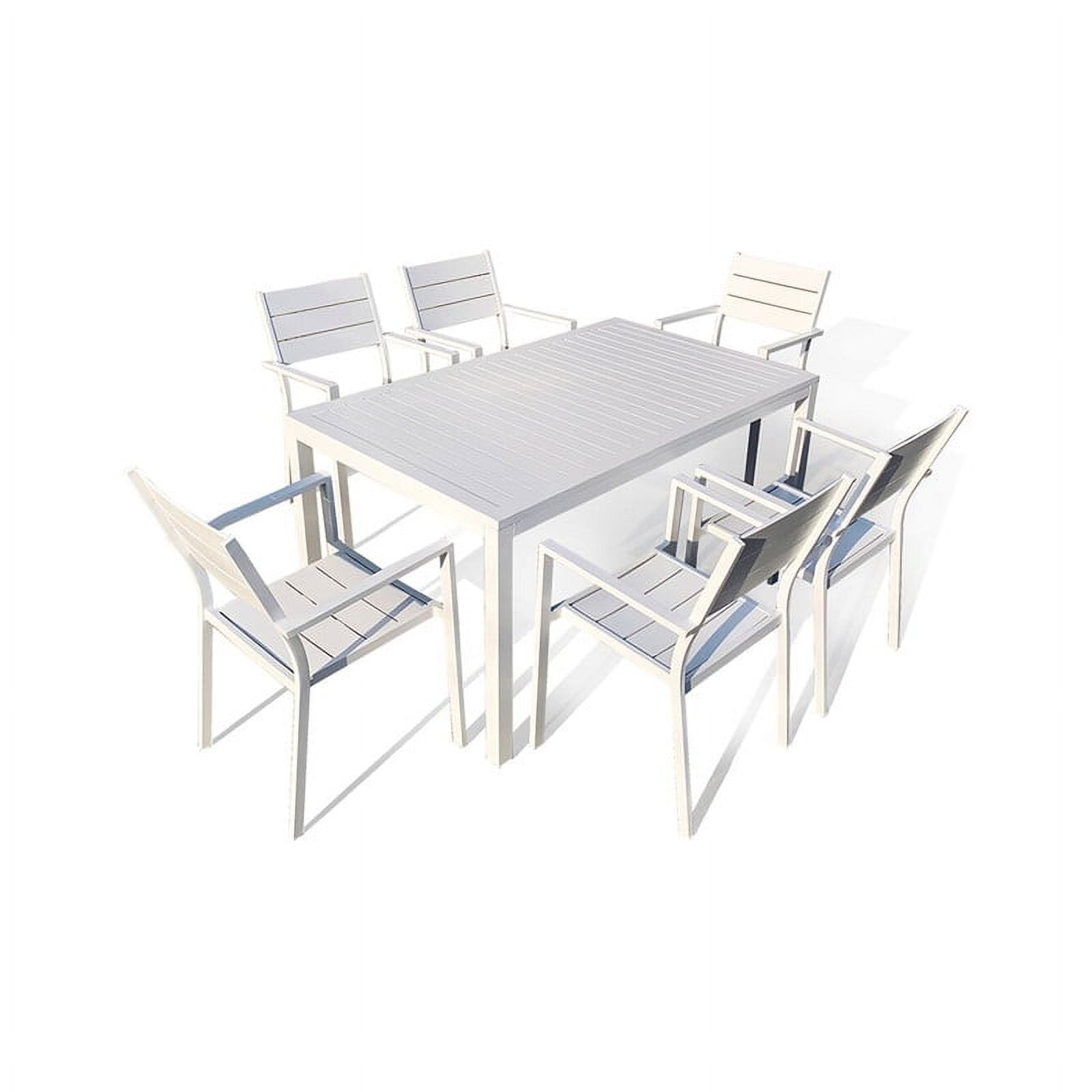 Infinity SORRENTO7WH White Square Aluminum Outdoor Dining Table with 4 ...