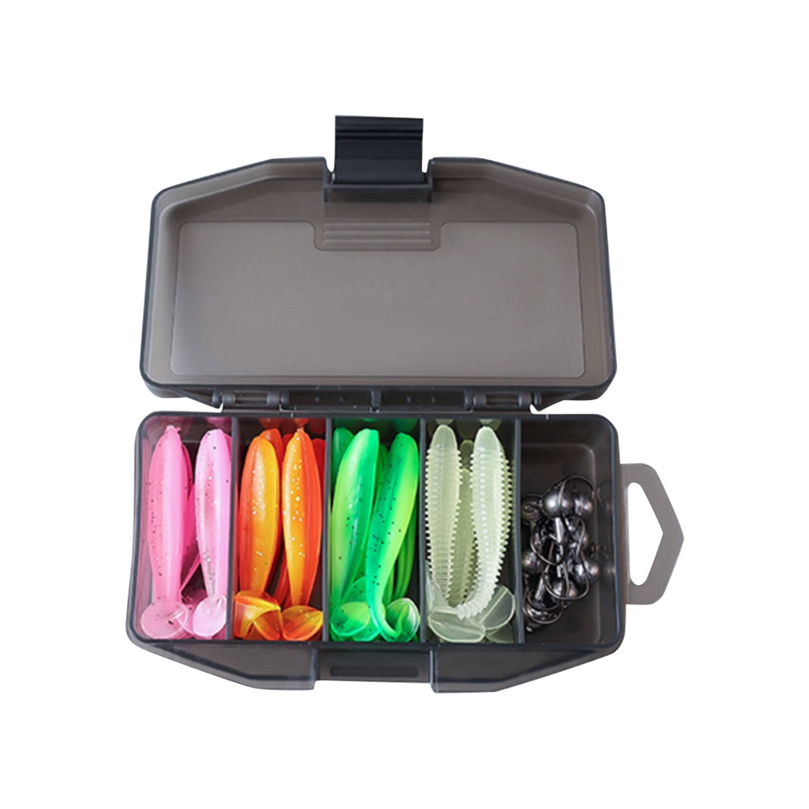 Infishceo Saltwater Bass Fishing Tackle Set with 24 Soft Plastic Lures ...