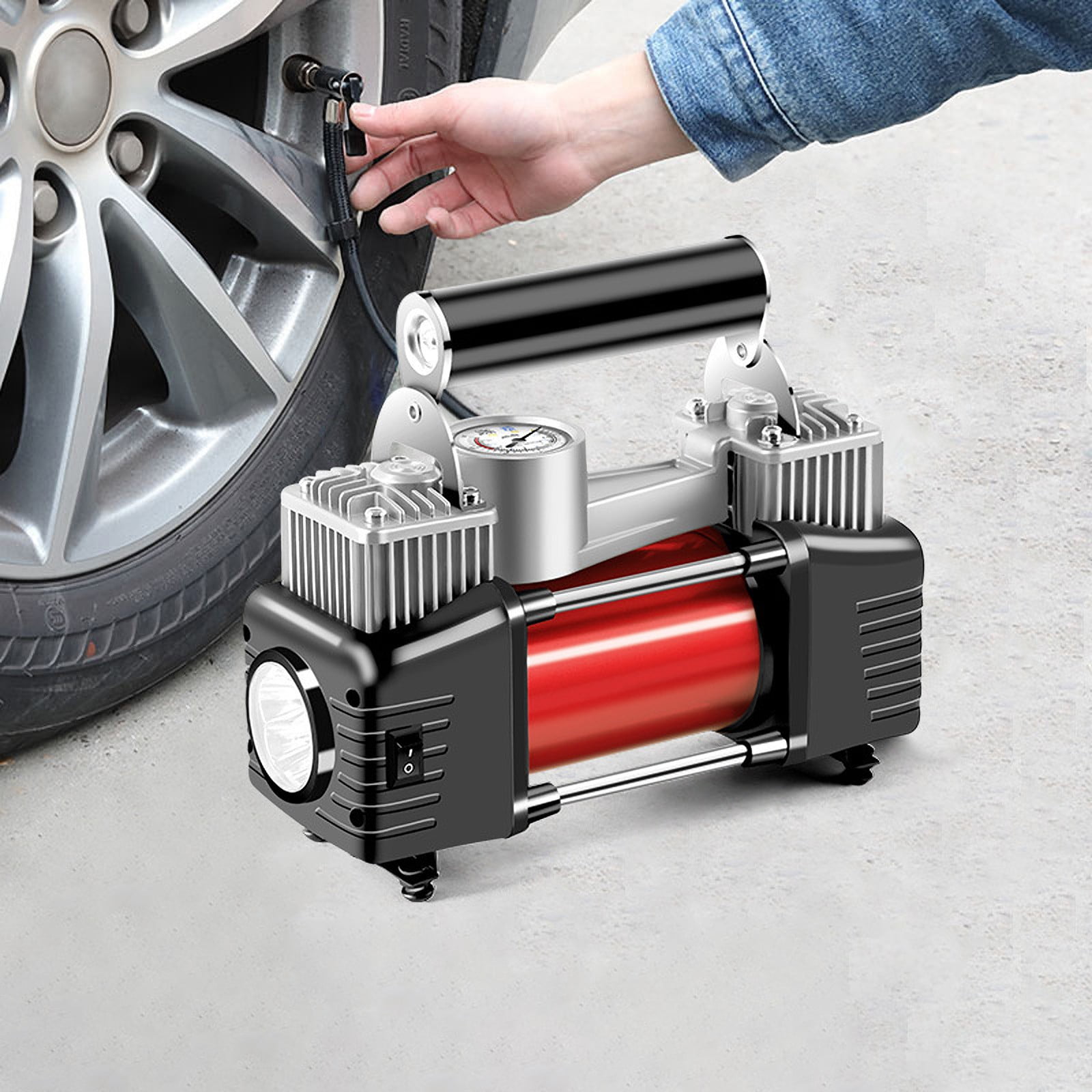 Inflador de neumáticos, compresor de aire A portátil, bomba de aire para neumáticos de coche ...