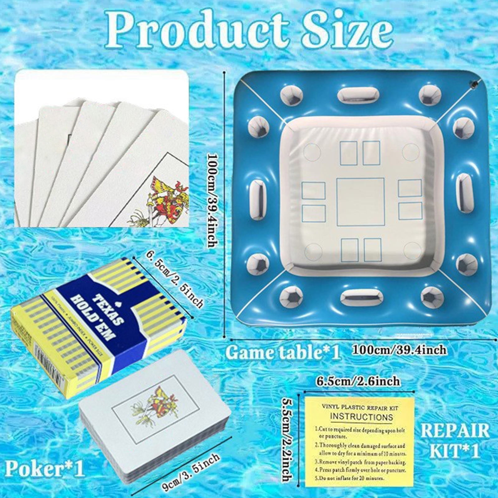 Inflatable 38” Floating Table for Pool with Drink and Snack ...