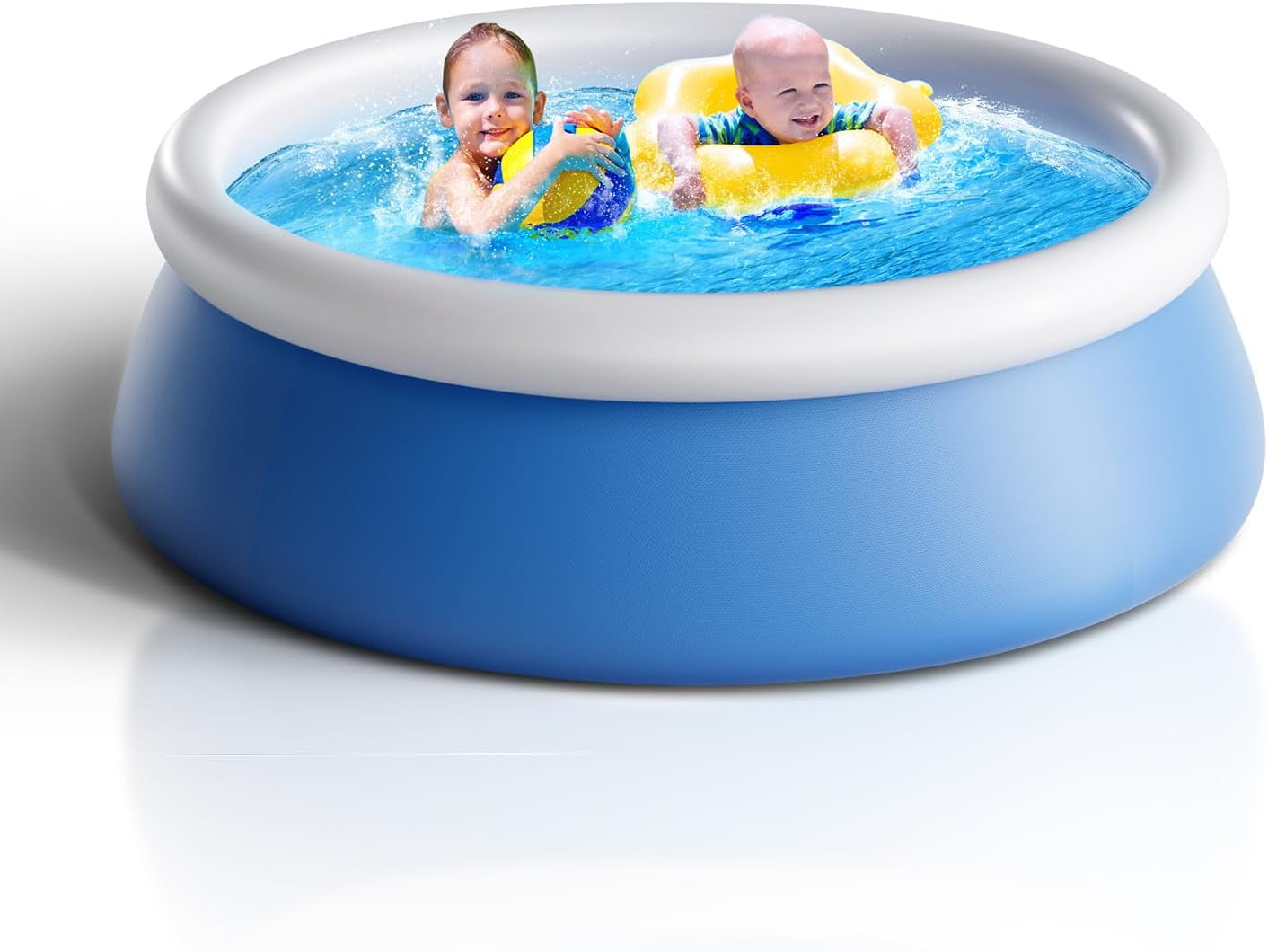 Inflatable Above Ground Pool 6' x 20" Round Inflatable Top-Ring ...