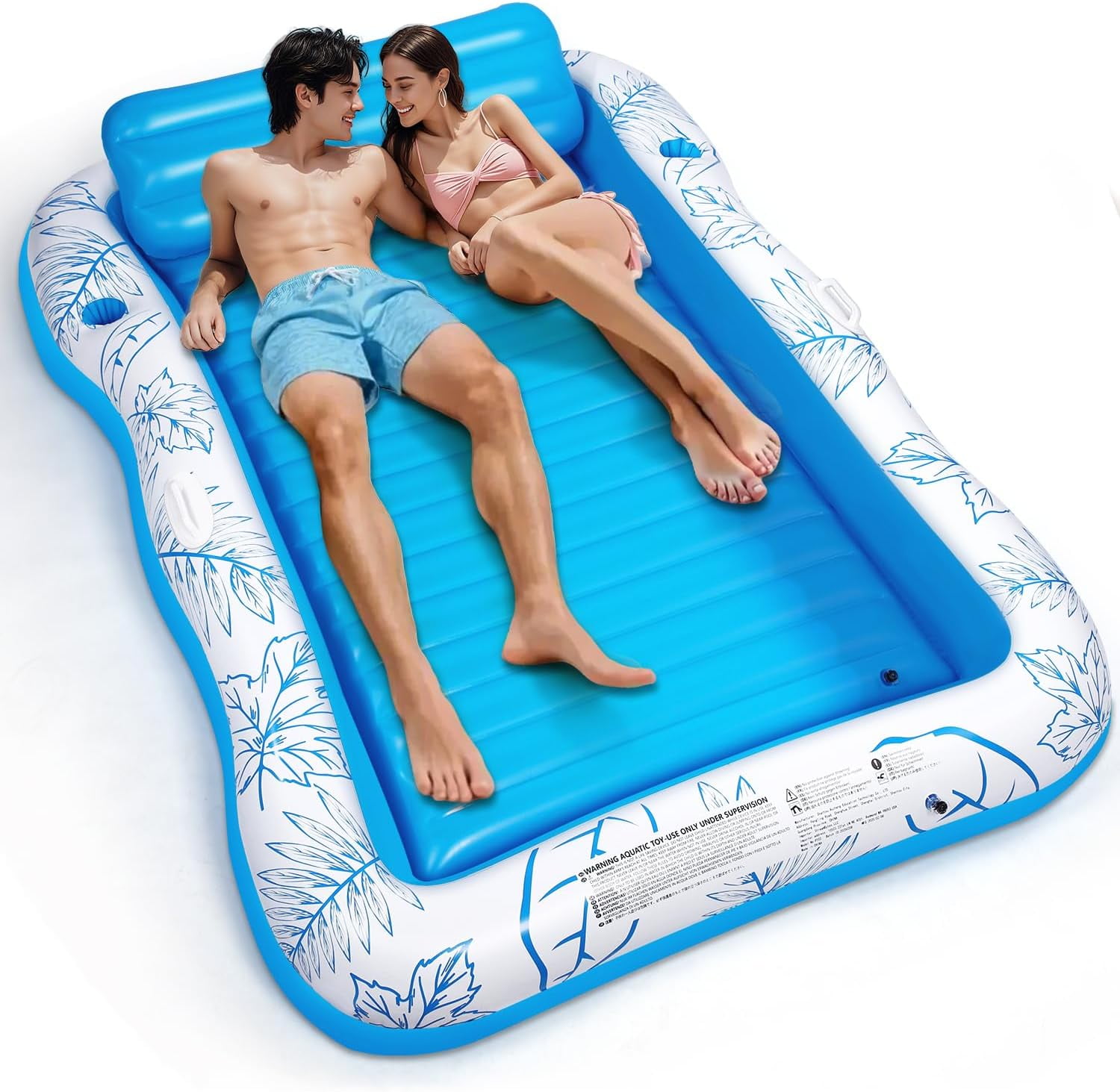 Inflatable Adult Pool Lounger Float - BAIAI Large Beach Sun Tanning Floaty Raft Sunbathing Water ...