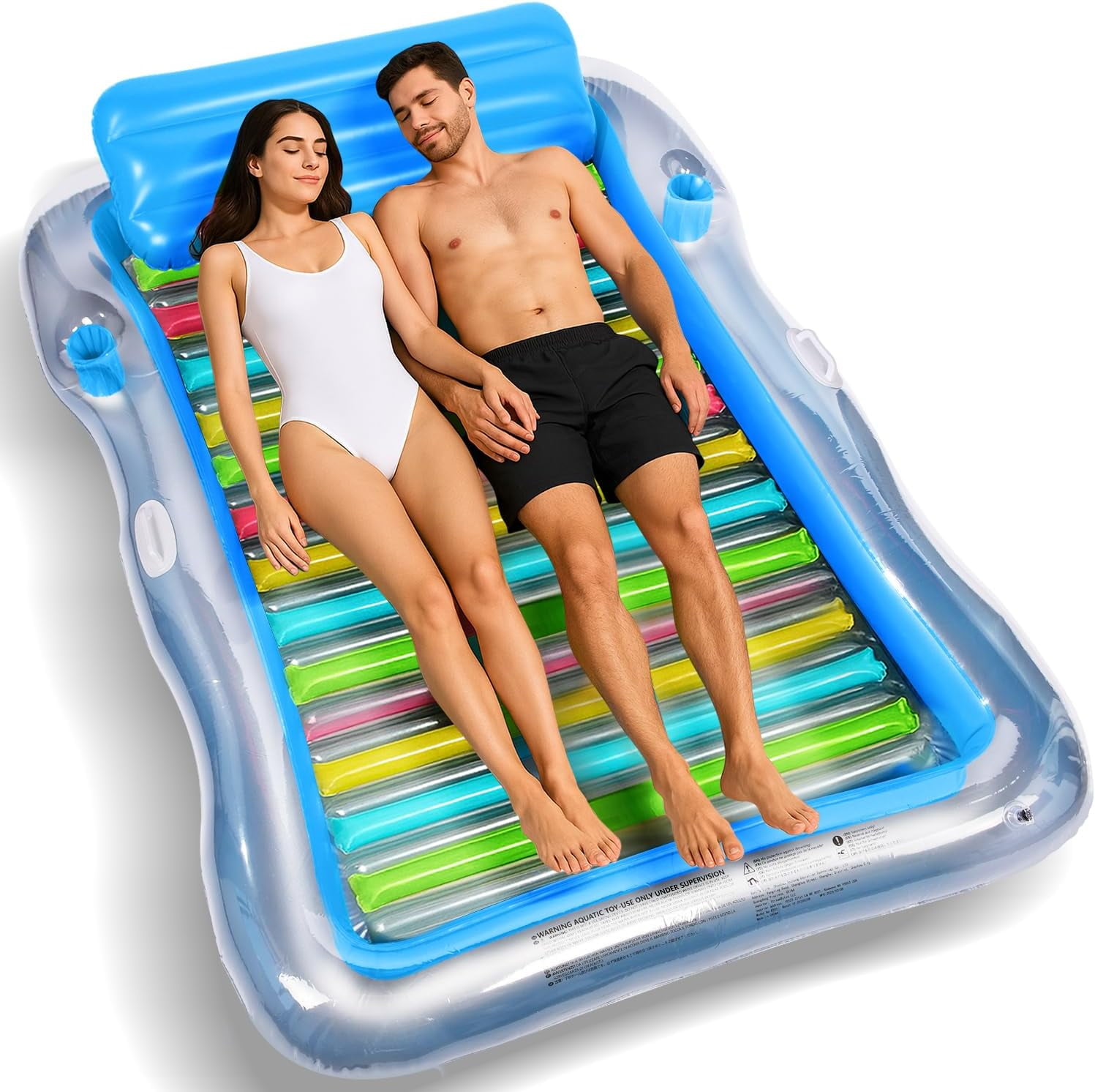 Inflatable Adult Pool Lounger Float Large Beach Sun Tanning Floaty Raft Sunbathing Water Lounge ...