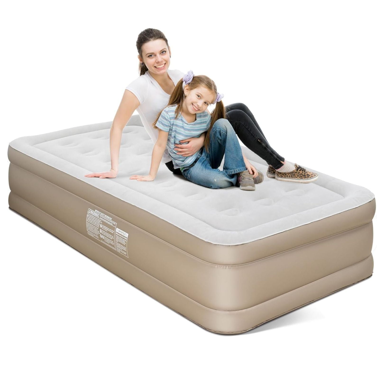 Inflatable Air Mattress with Built-in Pump, 18" Raised Durable Air ...