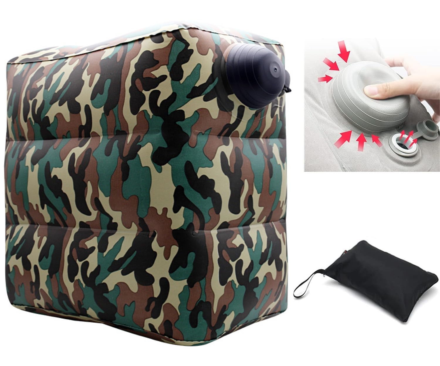 Inflatable Airplane Foot Rest Pillow, Camouflage Design Travel Pillows ...