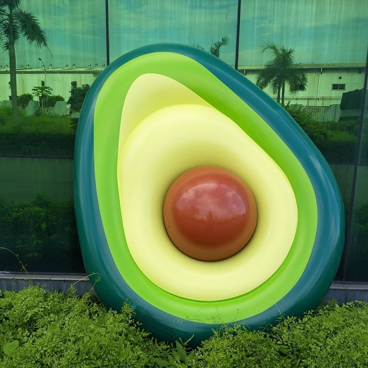 Inflatable Avocado Floating Water Bed Giant Swim Circle Kids Inflatable ...