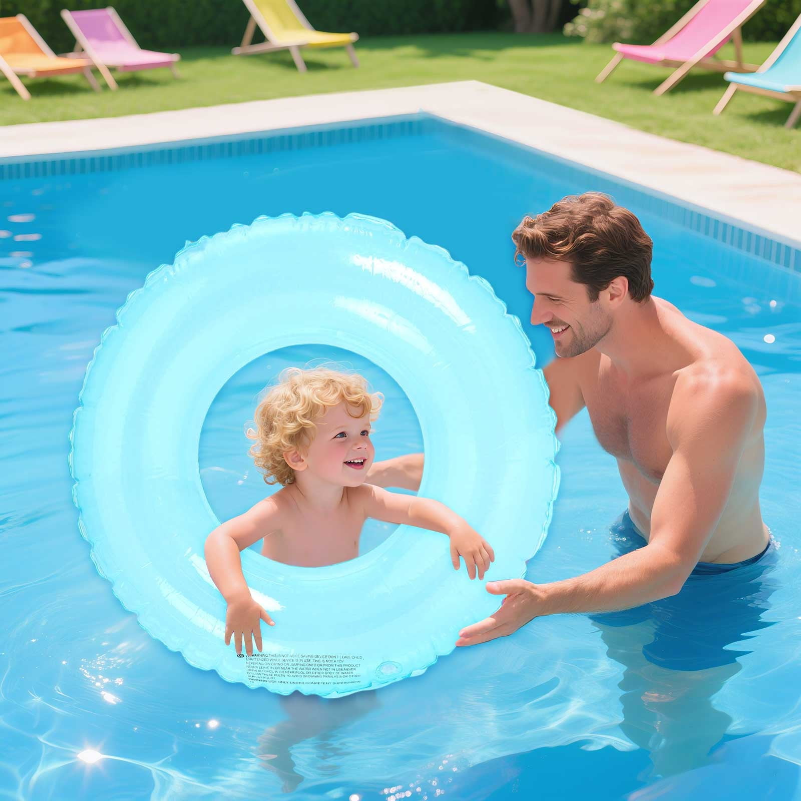 Inflatable Baby Pool Float for Toddlers Kids Water Swim Tube Beach Lake ...