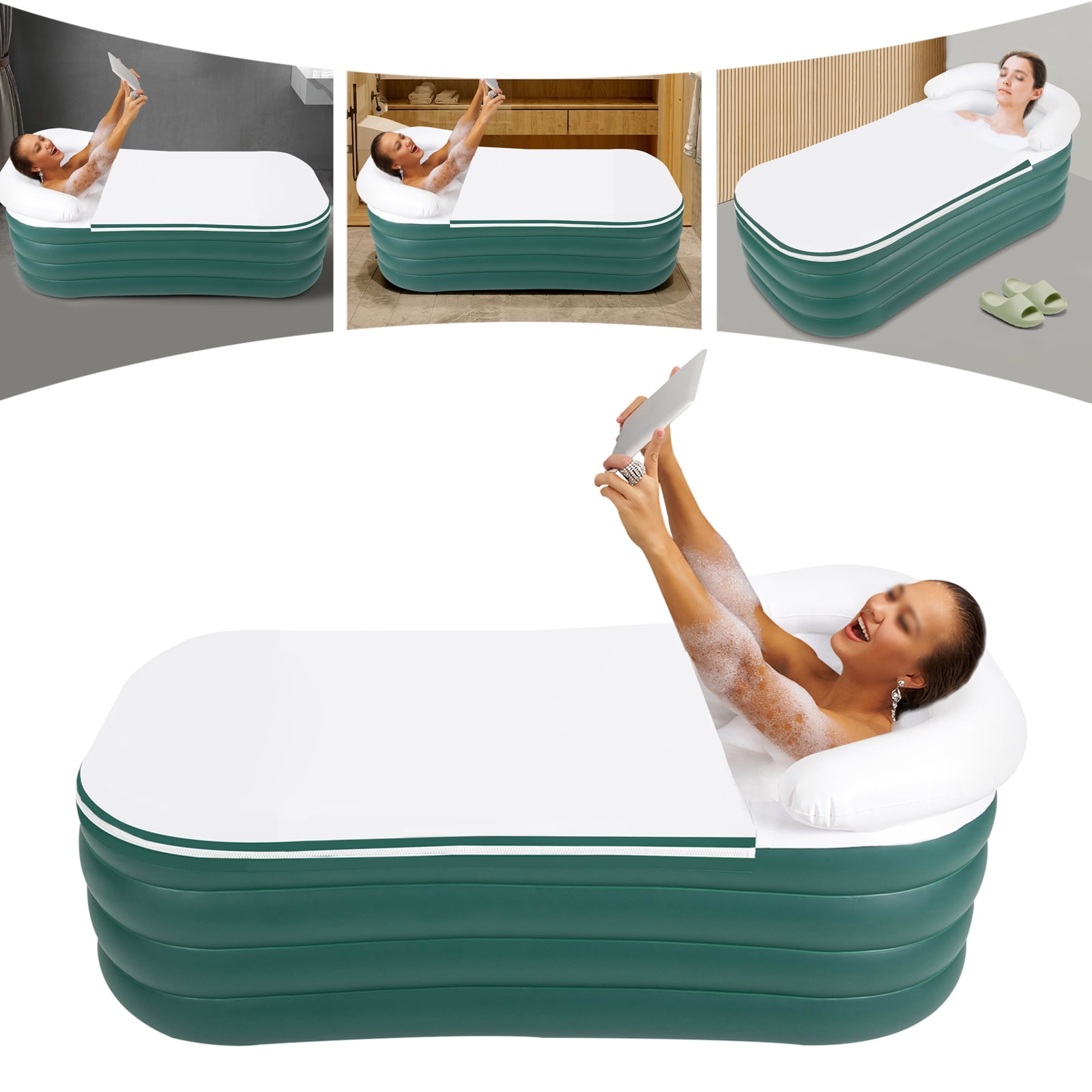 Inflatable Bathtub Hot Water Bath Spa Adult Bath Tub w/ Electric Air ...