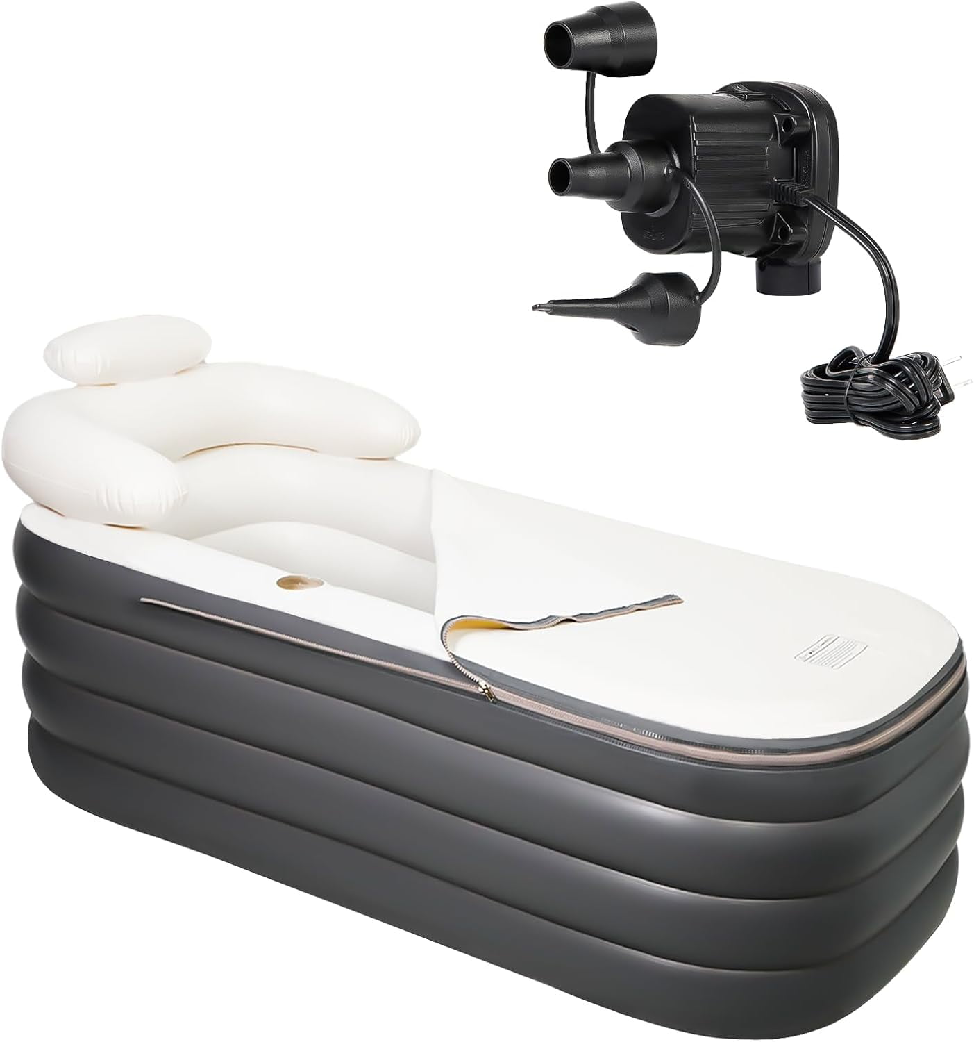 Inflatable Bathtub, Portable Bathtub Adult with Electric Air Pump ...