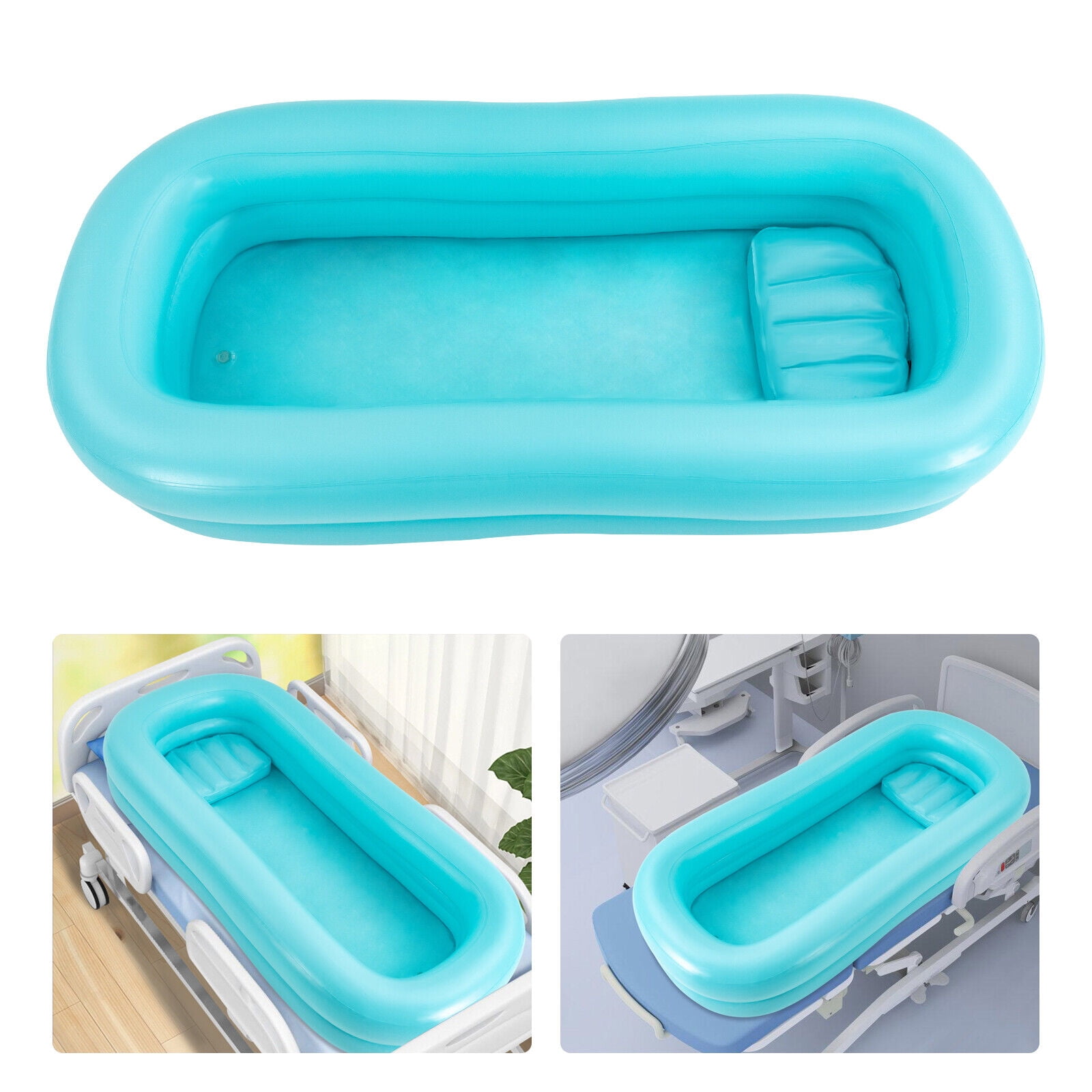 Inflatable Bathtub Shower Kit with Air Pillow, Portable Bathtub Bedside ...