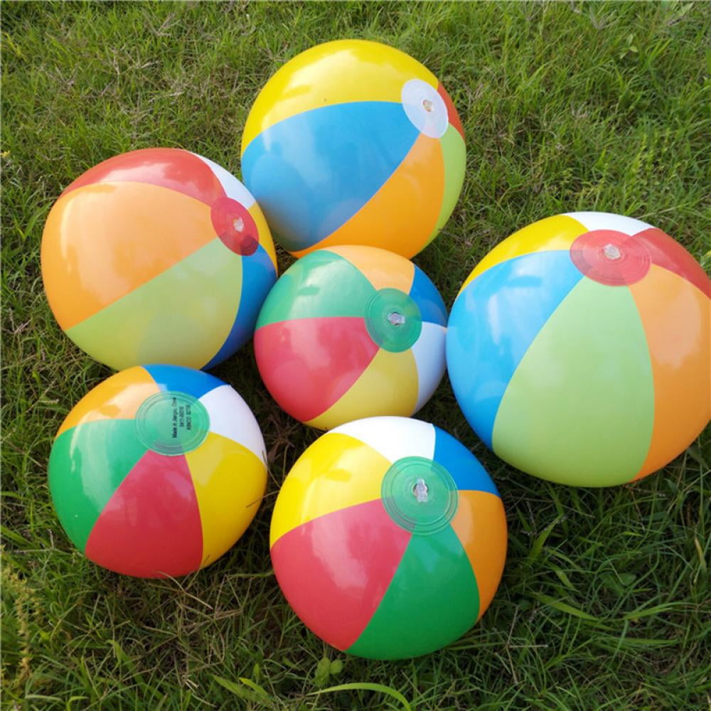 Inflatable Beach Ball Classic Rainbow Color Birthday Pool Party Favors ...