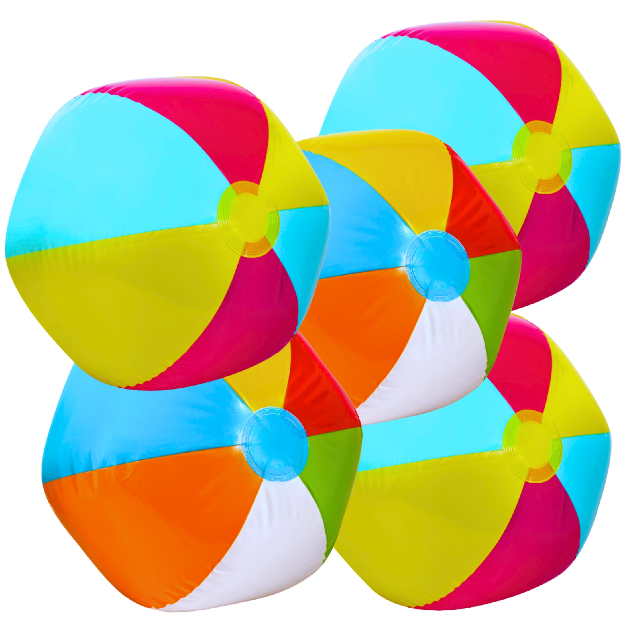 Inflatable Beach Balls, 20 Inch (5 Total, Colors May Vary) Swimming ...