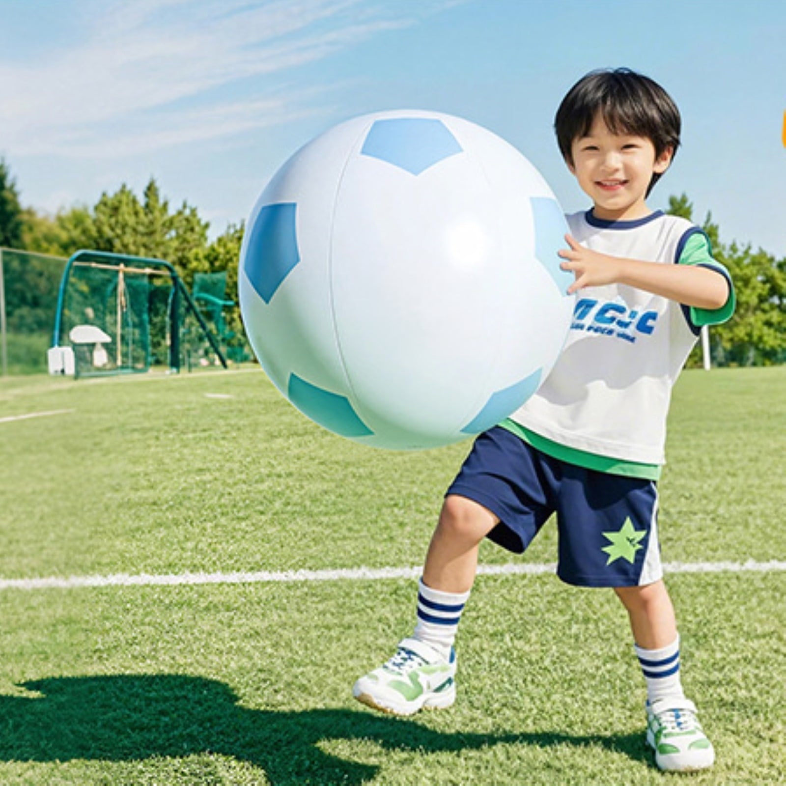 Inflatable Beach Ball, PVC Big Soccer Ball 60cm, Outdoor Pool Party ...