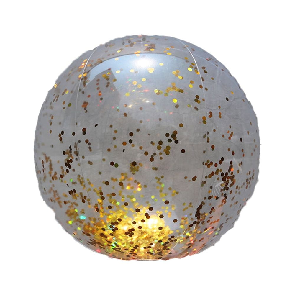 Inflatable Beach Ball, Sequin Beach Balls Confetti Glitter Clear Beach ...