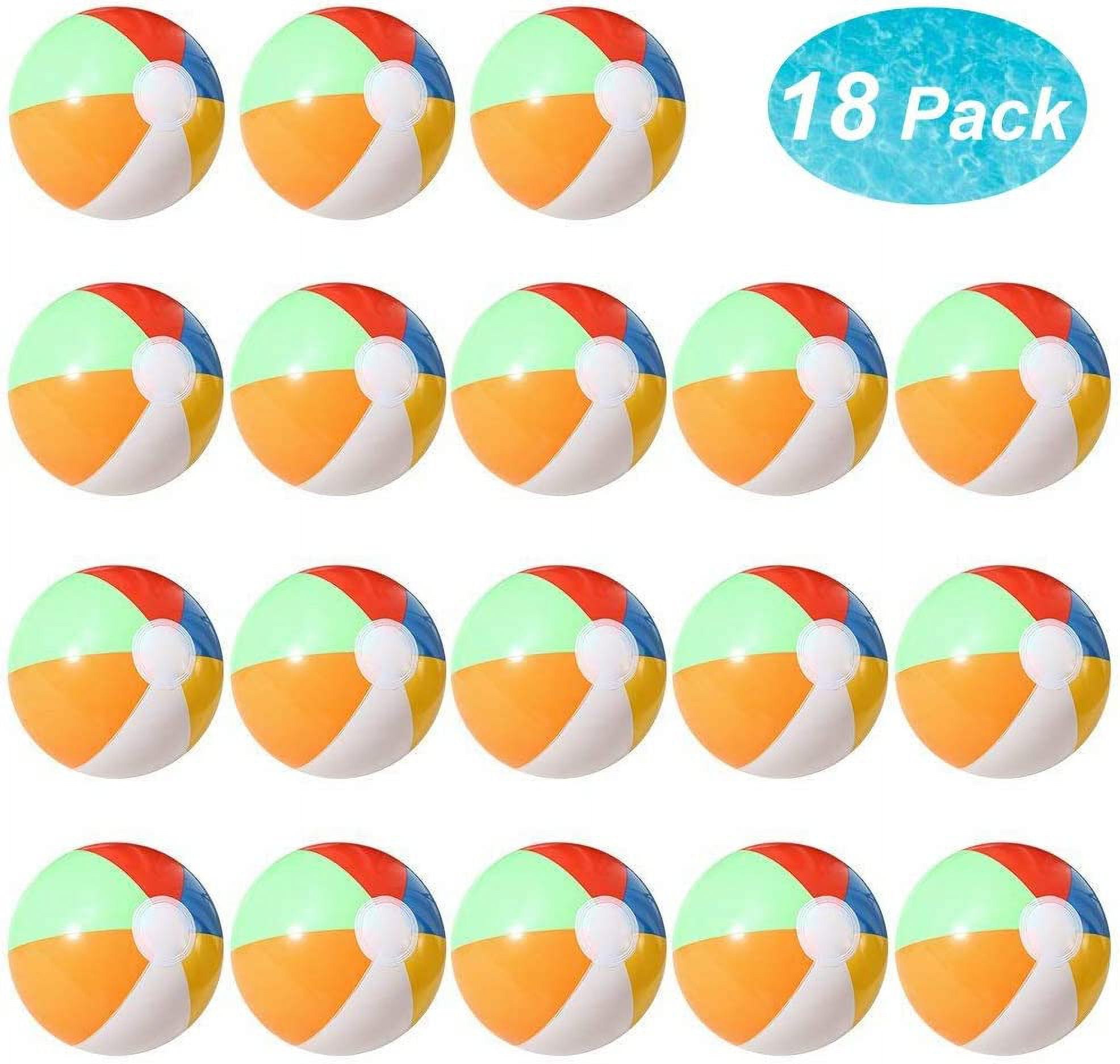 Inflatable Beach Balls(18PACK) 7.5" Rainbow Colored Beach Balls Beach ...