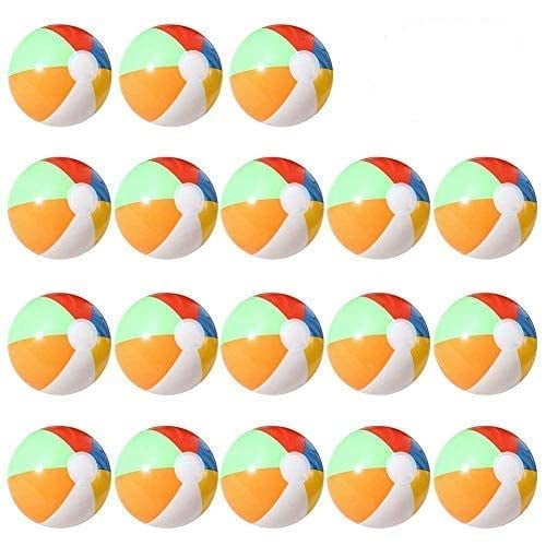 Inflatable Beach Balls for Kids Pool Toys, Rainbow Color Summer Water ...