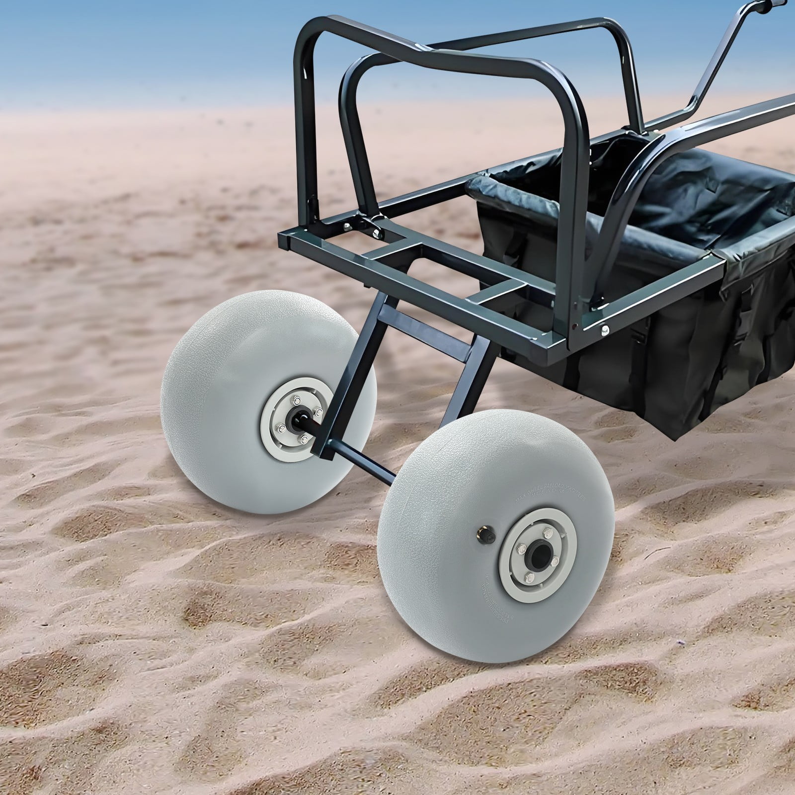 Inflatable Beach Sand Wheels, 9x5in PU Balloon Tires, 99LB Capacity per ...