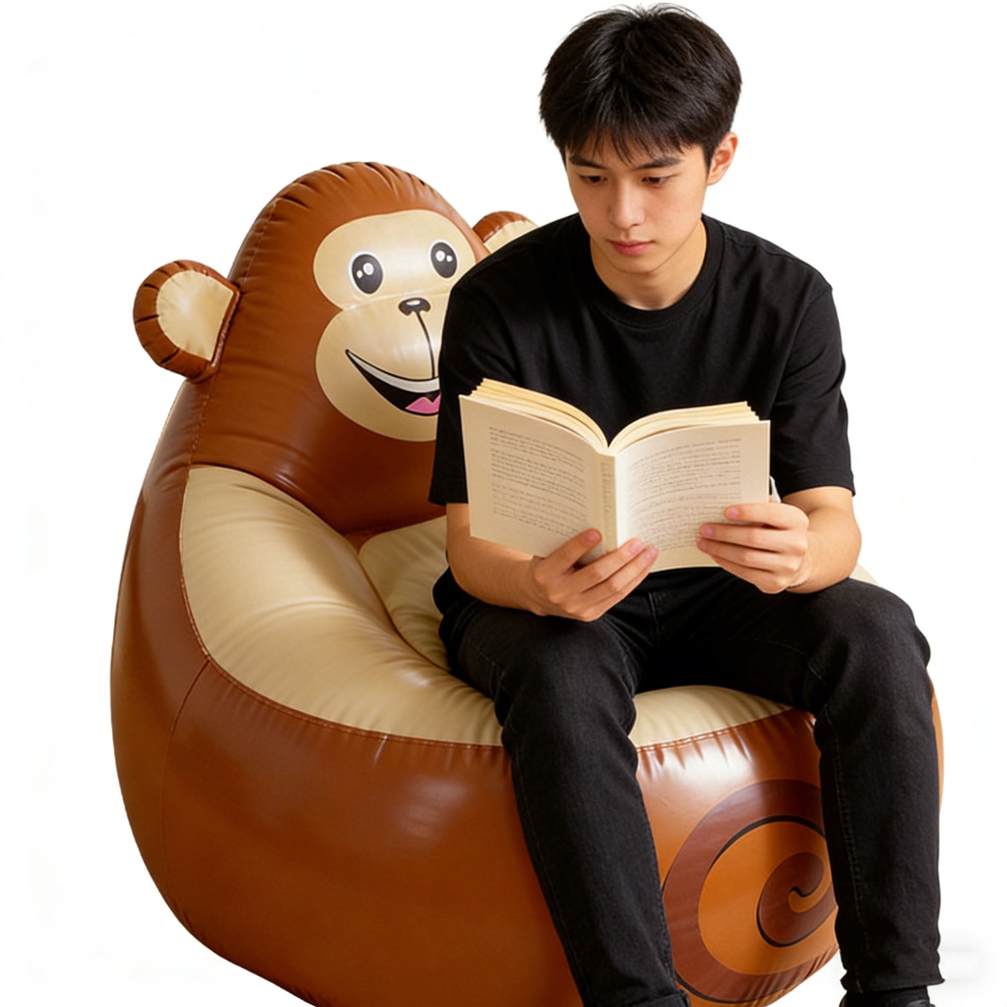 Inflatable Bean Bag Chair Sofa,Cute Animal Monkey Chair Seat,Easy Setup ...