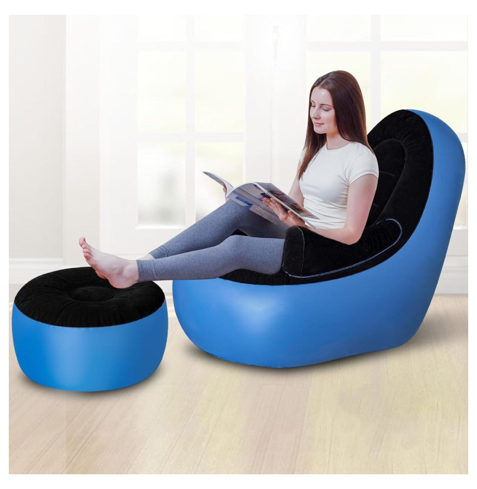 Inflatable Blow Up Couch for Adults,Inflatable Lounger Chair for Gaming ...