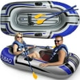 2-Person Inflatable Boat with Air Paddles, 74-inch Fishing Raft with ...