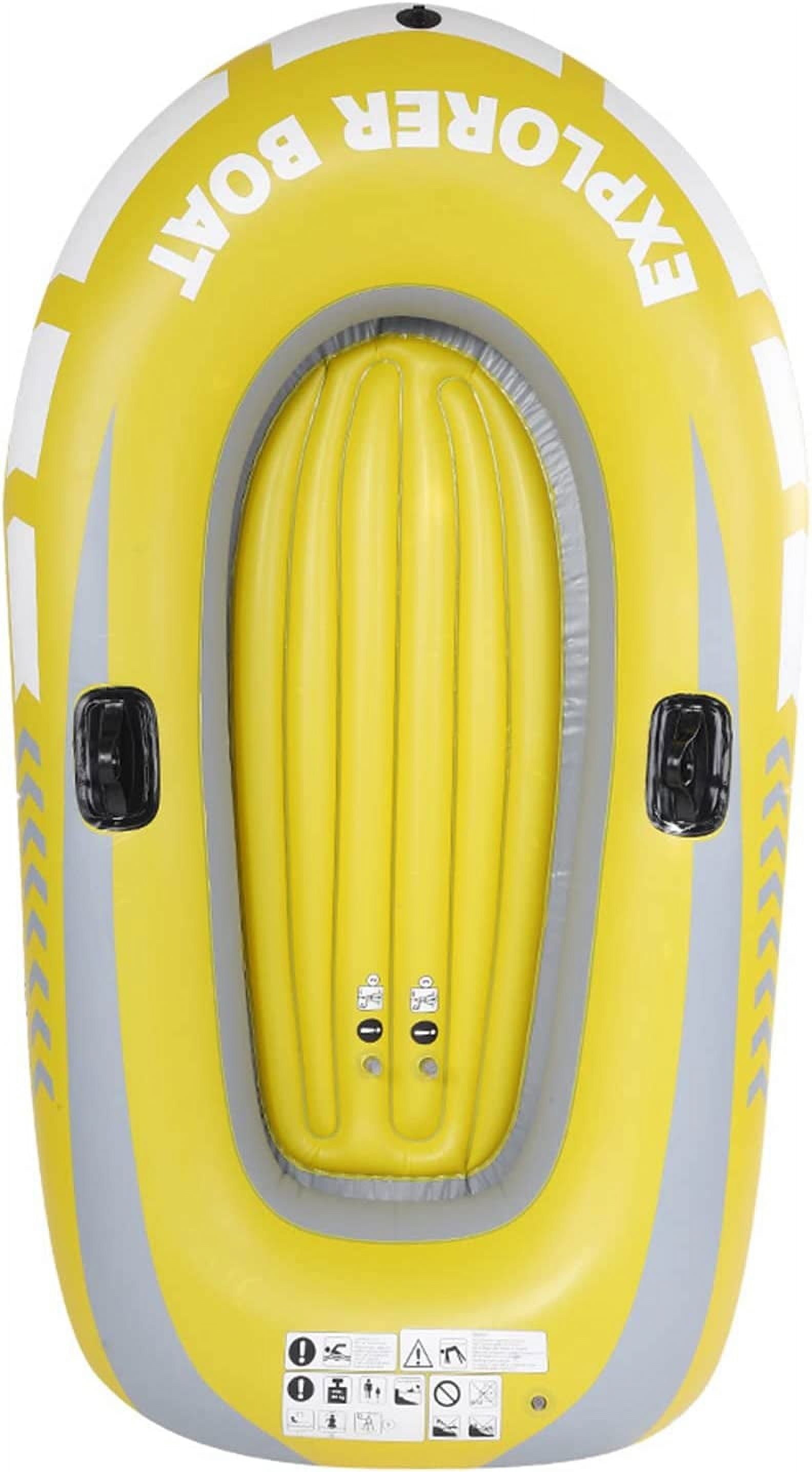 Inflatable Boat for Adults, Heavy Duty PVC Inflatable Kayak Canoe, 2 ...