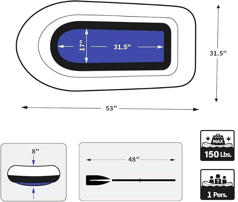 Inflatable Boat for Pool & Lake, Portable Blow Up Raft for Adults ...