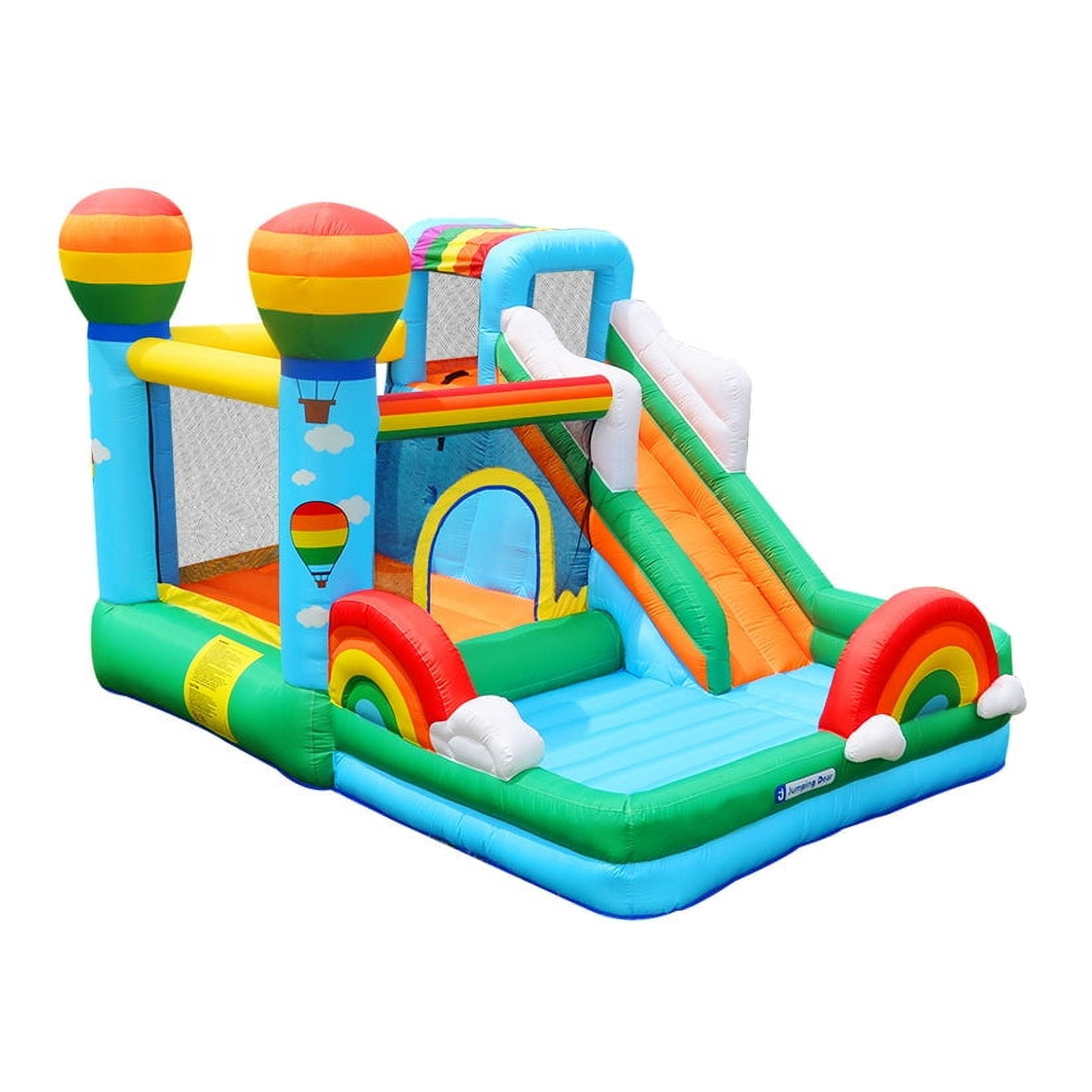 Inflatable Bounce House, Hot Air Balloon Rainbow Themed With Blower ...