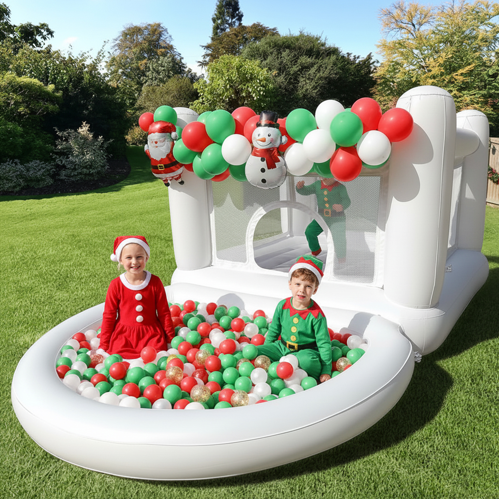 Inflatable Bounce House PVC Bouncy Castle with Detachable Air Cushion ...